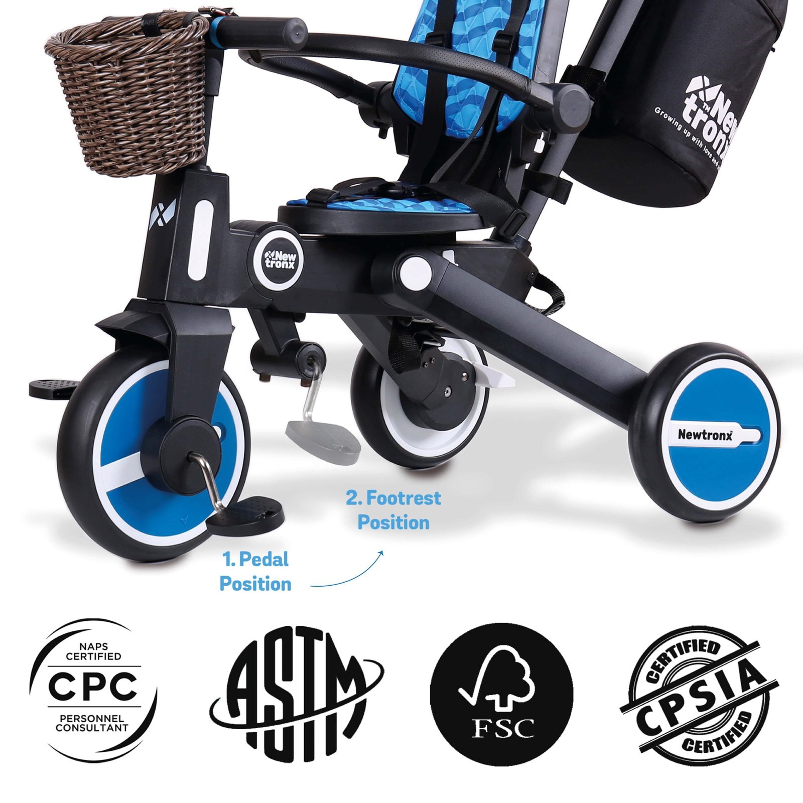 Trixplorer Adventure Pro Foldable Tricycle- Waves Edition